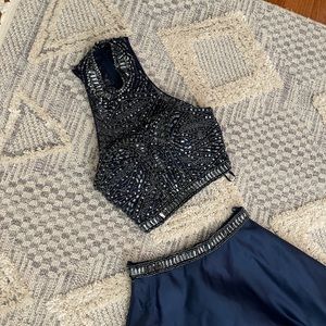 Splash | Dresses | Splash Prom Dress By Landa Navy Blue 2piece Formal ...